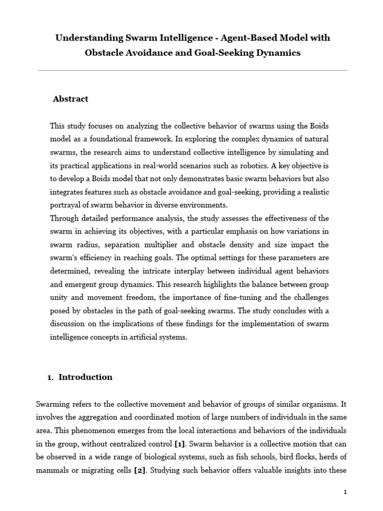 Swarm Intelligence for Robotics | PDF
