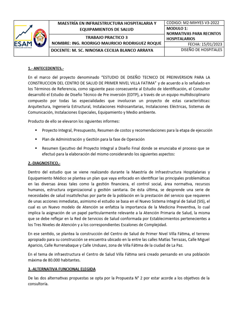 Modulo 1 Consigna Diseño Hospital | PDF | Diseño | Hospital