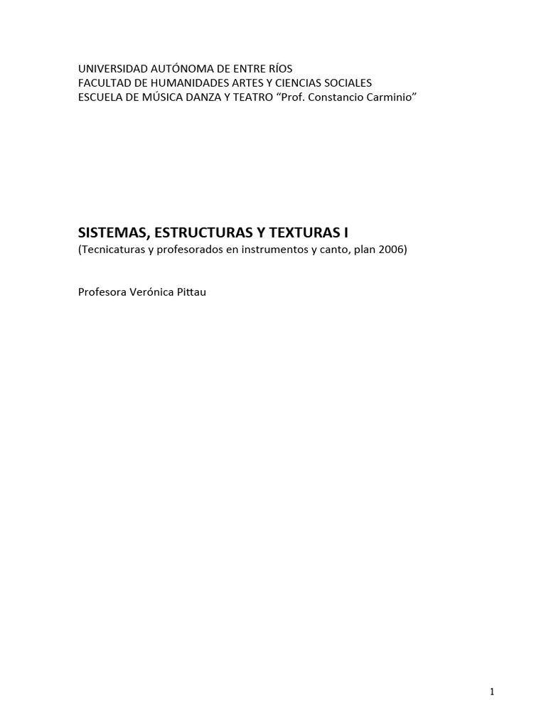 INTRODUCCIÓN A Los Sistemas, Estructuras y Texturas 2020 | PDF | Escala (música) | Ritmo