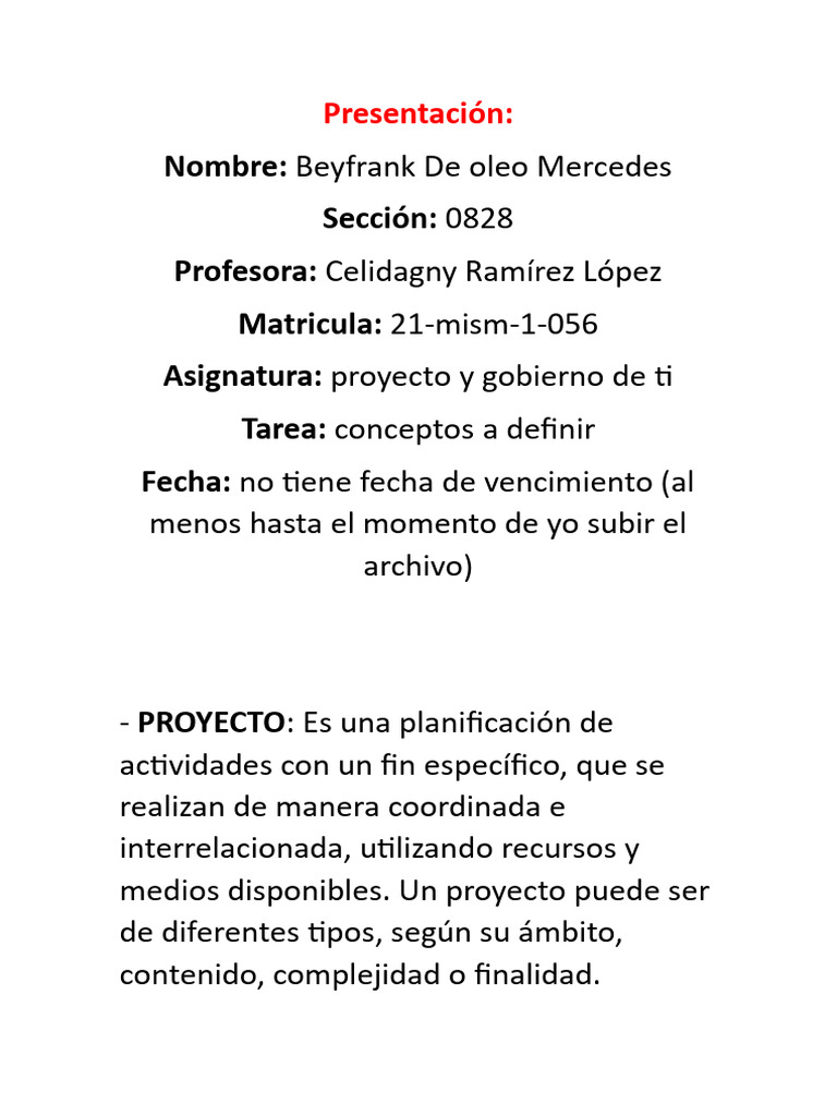 Conceptos A Definir | PDF