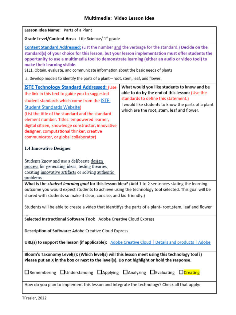 Video Lesson Idea | PDF | Learning | Multimedia