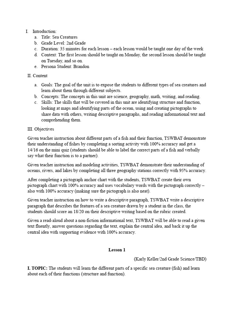 Thematic Unit Plan | PDF | Chart