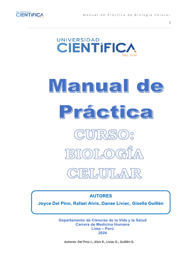 Manual de Prácticas (Curso Biología Celular 2024-1) | PDF | Laboratorios | Óptica