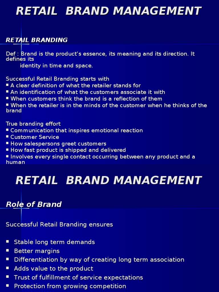 Retail Brand Management | PDF | Brand Management | Brand