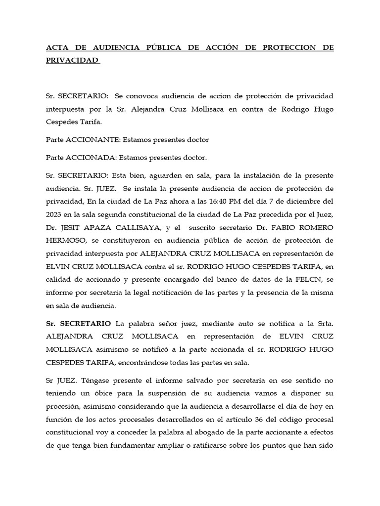 Acta 2 | PDF | Empleo | Privacidad