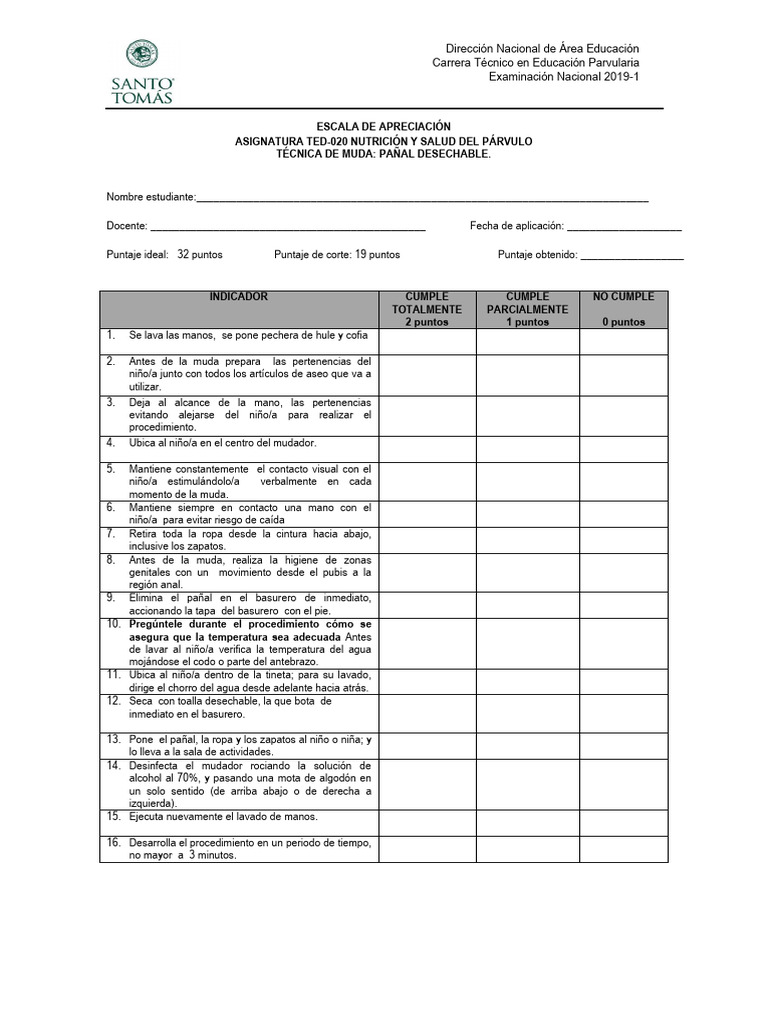 Procedimiento Muda Pañal Desechable | PDF | Lavado de manos