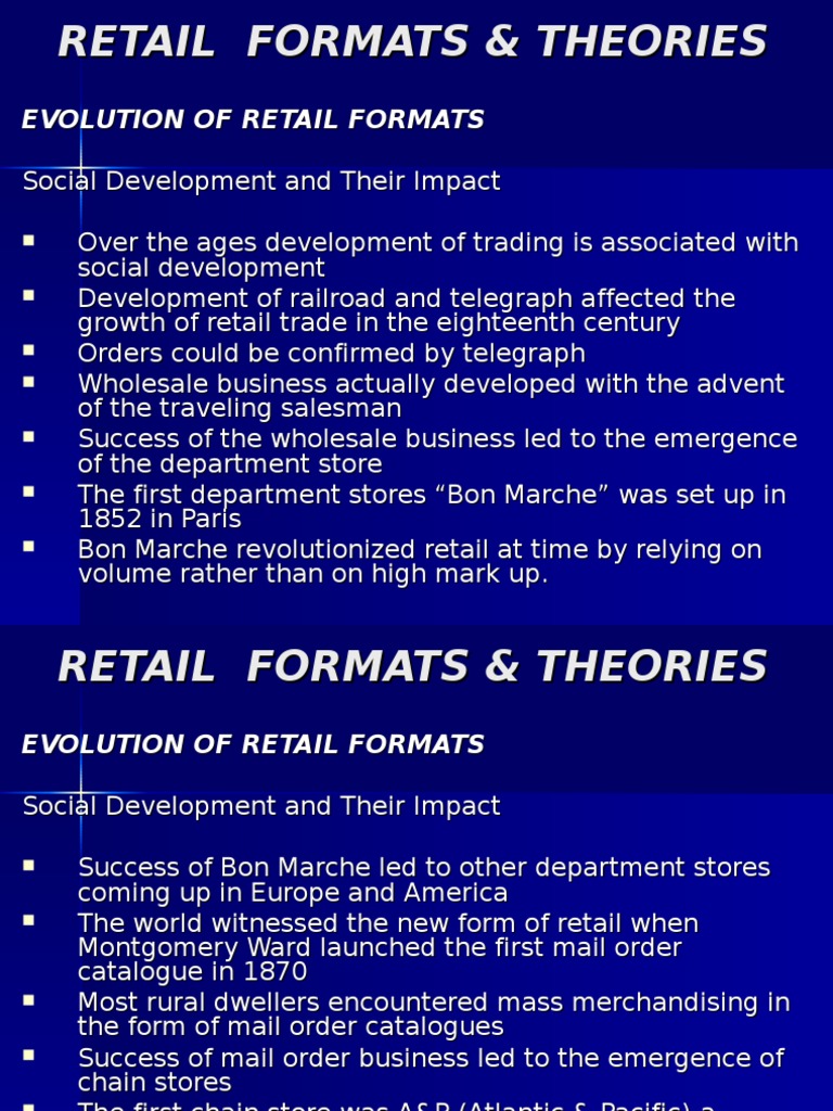 Evolution of Retail Formats | PDF | Retail | Supermarket