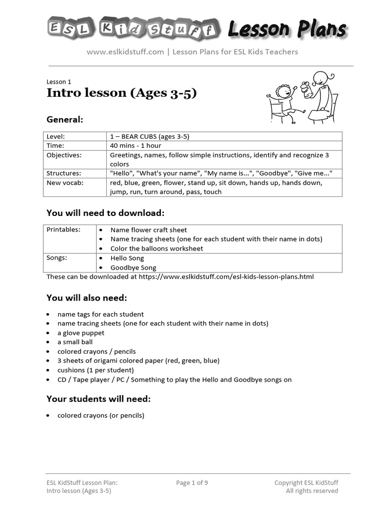 PDF-Level-1-Lesson-1-Intro-US | PDF | Toys | Lesson Plan