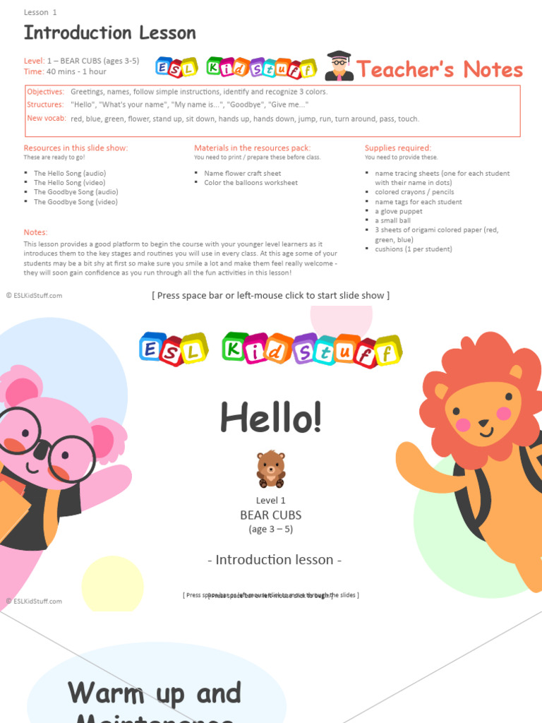 Level 1 Lesson 01 PP Sample US | PDF | Learning