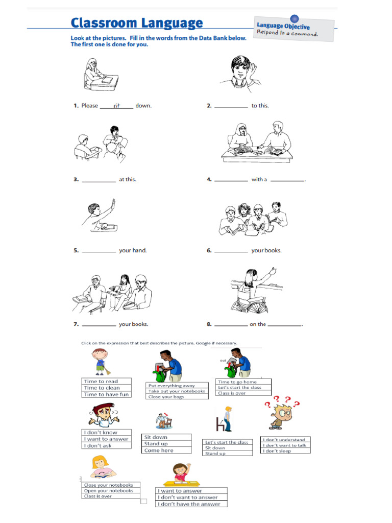 Classroom Language Drill | PDF