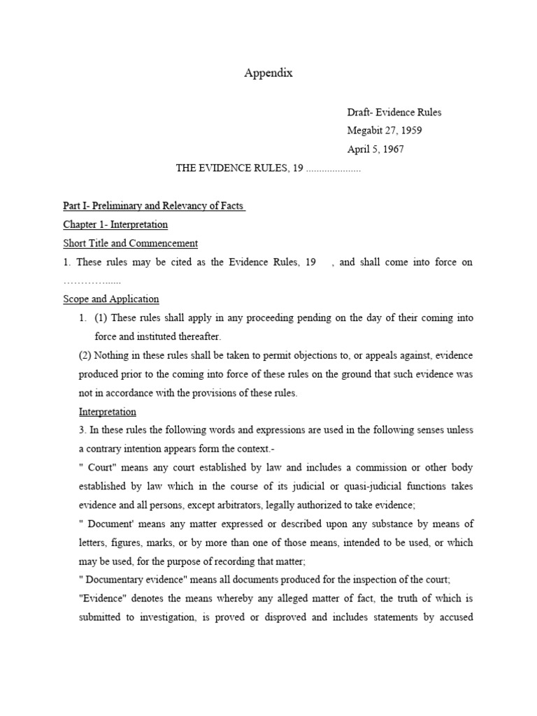 Evidence Rules Overview and Interpretation | PDF | Evidence (Law ...