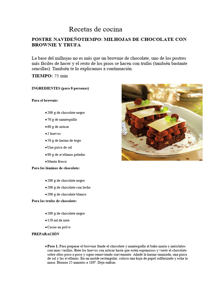 Recetas de Cocina | PDF | Chocolate | Postres