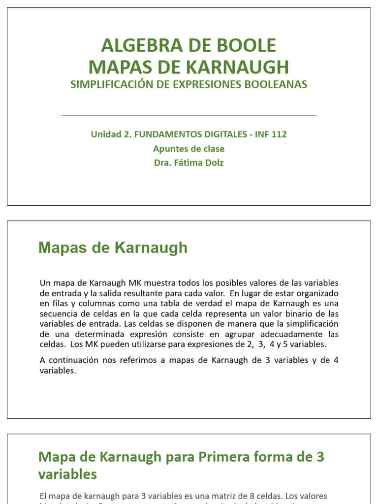 09algebra Boole MAPAS KARNAUGH F1F2-1 24 | Descargar gratis PDF | Álgebra de Boole | Enseñanza ...