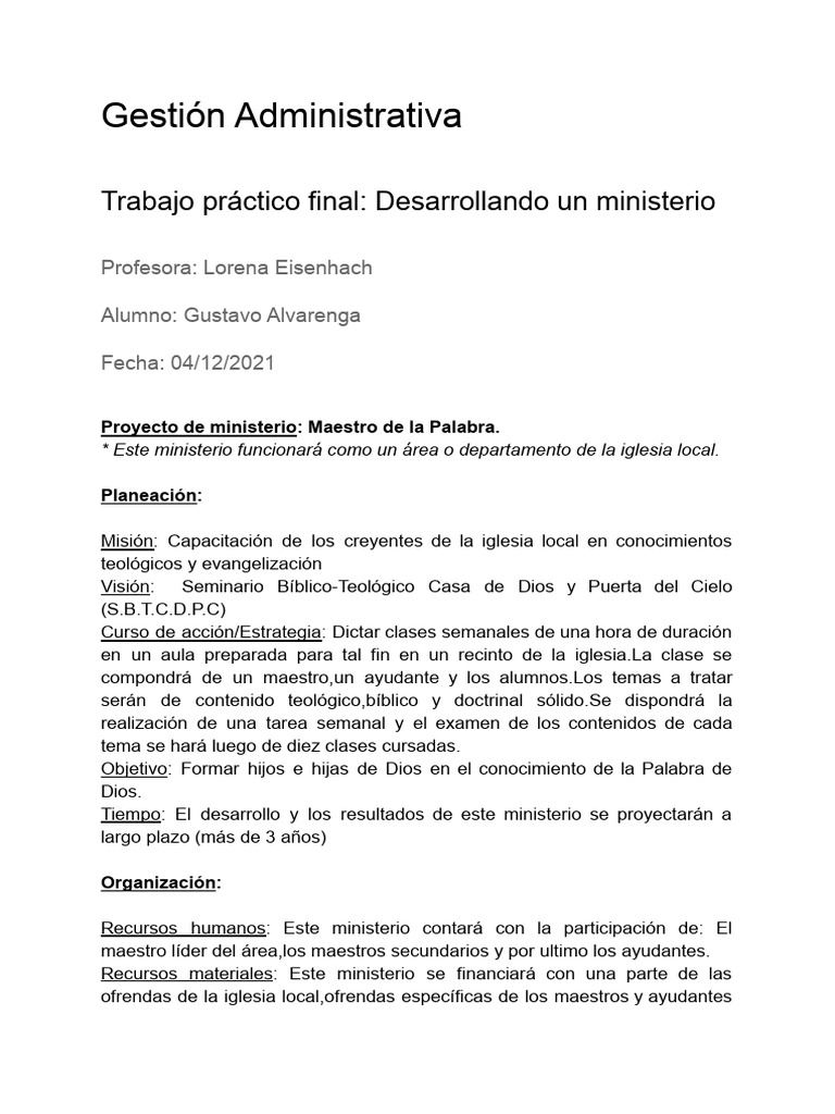 Gustavo Alvarenga - Gestión Administrativa - Trabajo Práctico Final ...