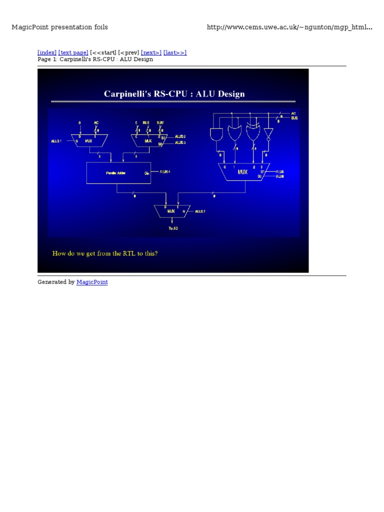 RS-CPU ALU and Datapath Design | PDF