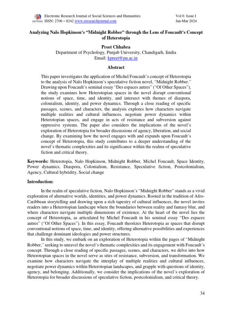 Heterotopia in Hopkinson's Midnight Robber | PDF | Intersectionality ...