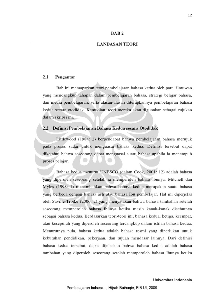 Pembelajaran Bahasa Kedua Otodidak | PDF