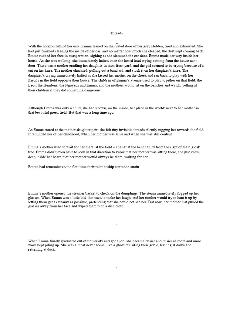 Threads Narrative | PDF | Mystery, Thriller & Crime Fiction | Poetry