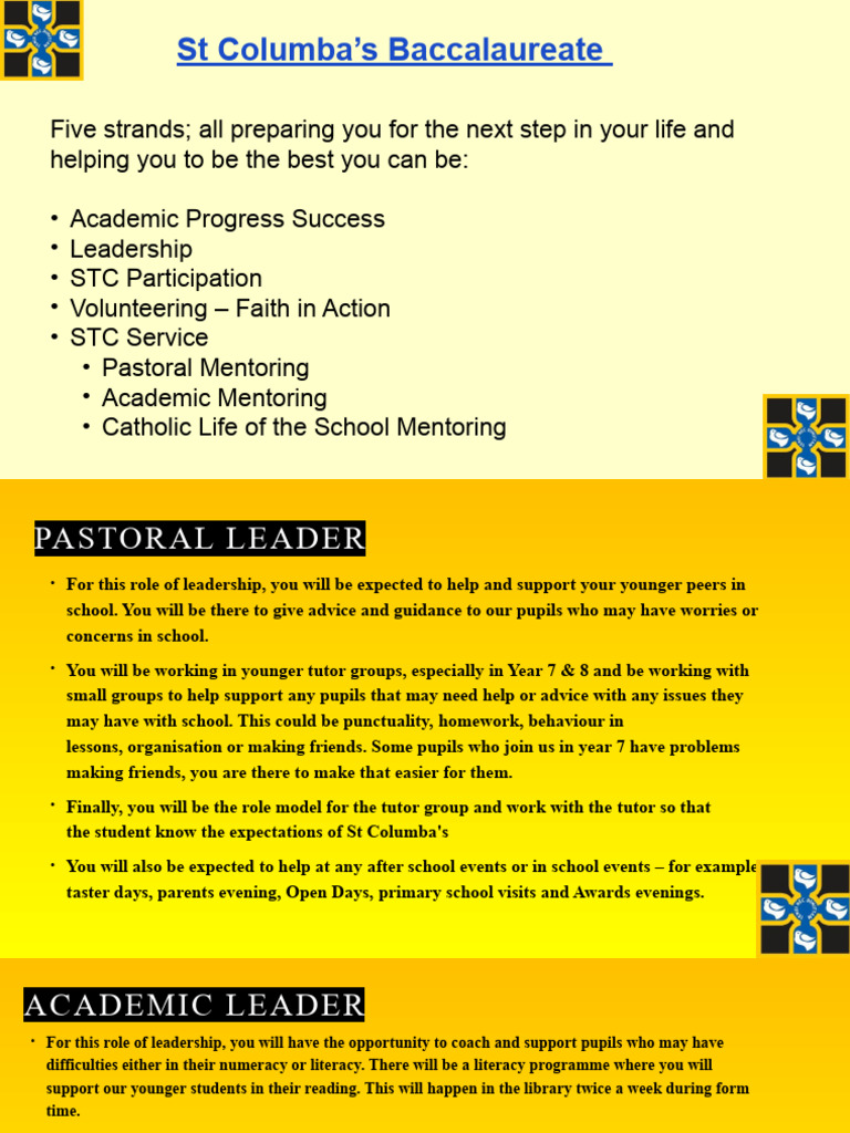St Columba's Leadership Roles Guide | PDF | Leadership | Behavior ...