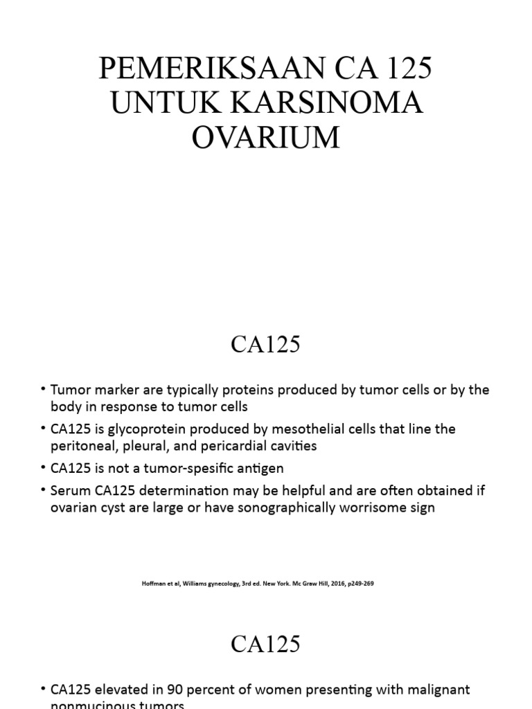 Pemeriksaan Ca 125 Untuk Karsinoma Ovarium | PDF
