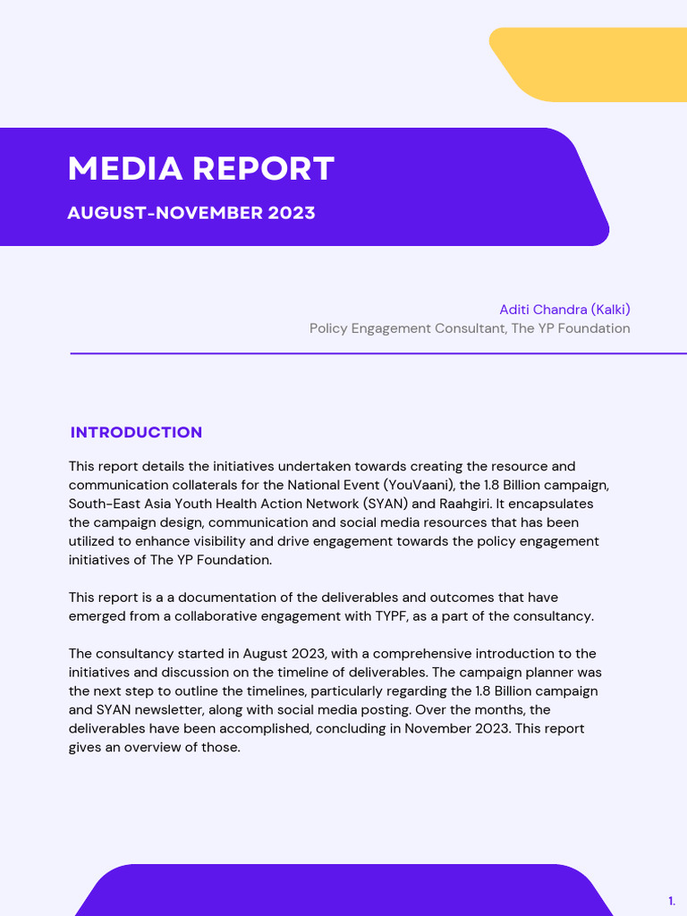 Media Consultancy Report (TYPF) | PDF | Social Media | Popular Culture ...
