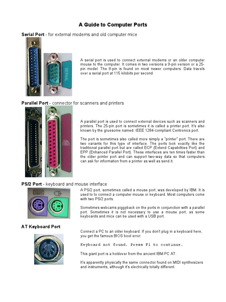 A Guide To Computer Ports: Serial Port - For External Modems and Old ...