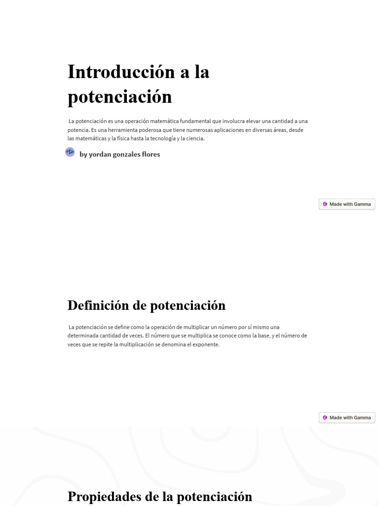 Introduccion A La Potenciacion | PDF | Exponenciación | Multiplicación