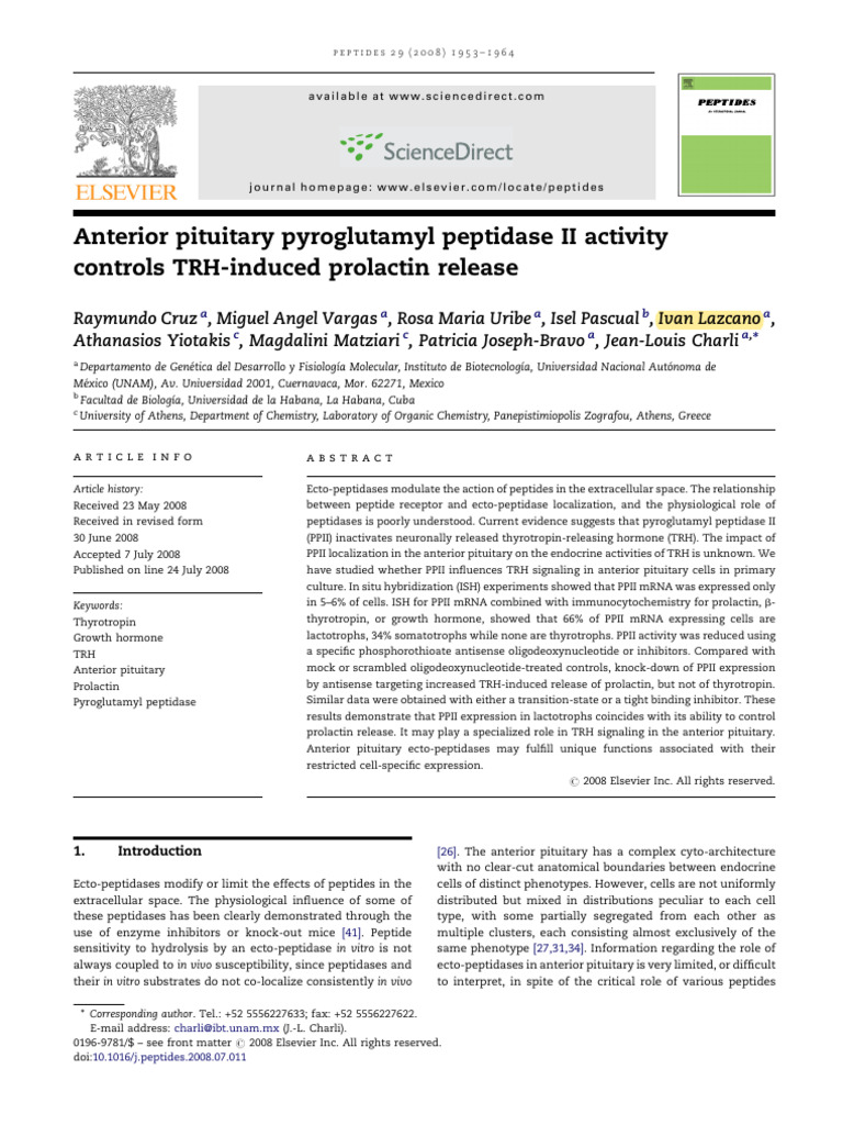 TRH Regulates Prolactina Releasing Bun No TSH Secretion | PDF ...