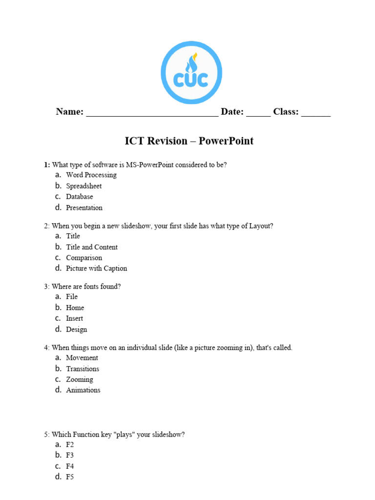 Compilation of Three ICT Quizzes | PDF | Microsoft Power Point | World Wide Web