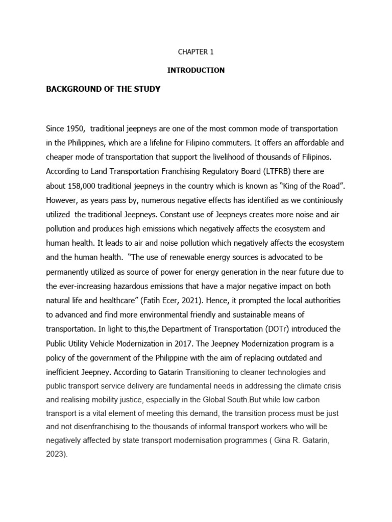 CHAPTER 1 AutoRecovered | PDF | Transport | Public Transport