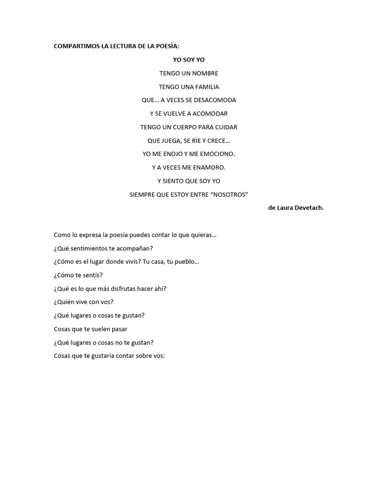 Reflexionando sobre la Identidad Familiar | PDF | Poesía