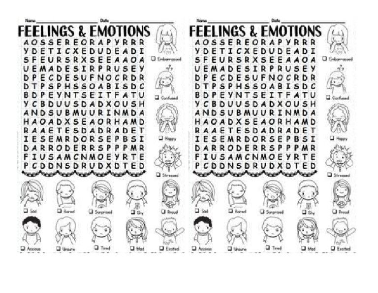 Emotions Wordsearch | PDF
