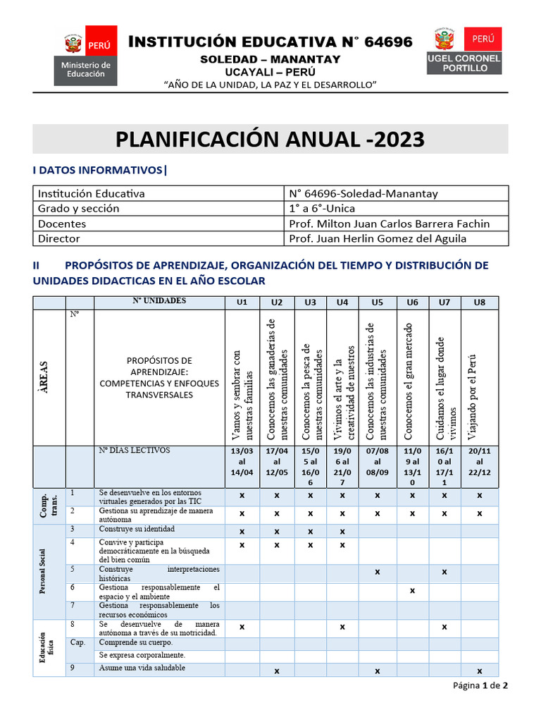 Planificación Anual | PDF | Segundo lenguaje