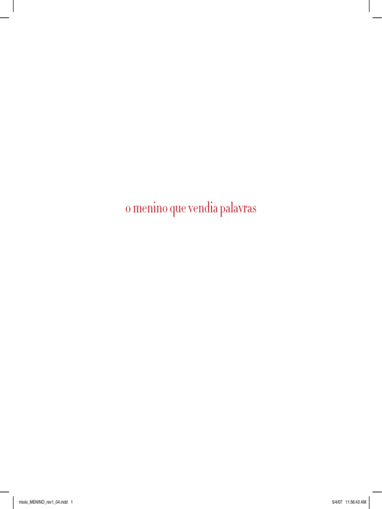 O Menino Que Vendia Palavras - Editora Objetiva | PDF