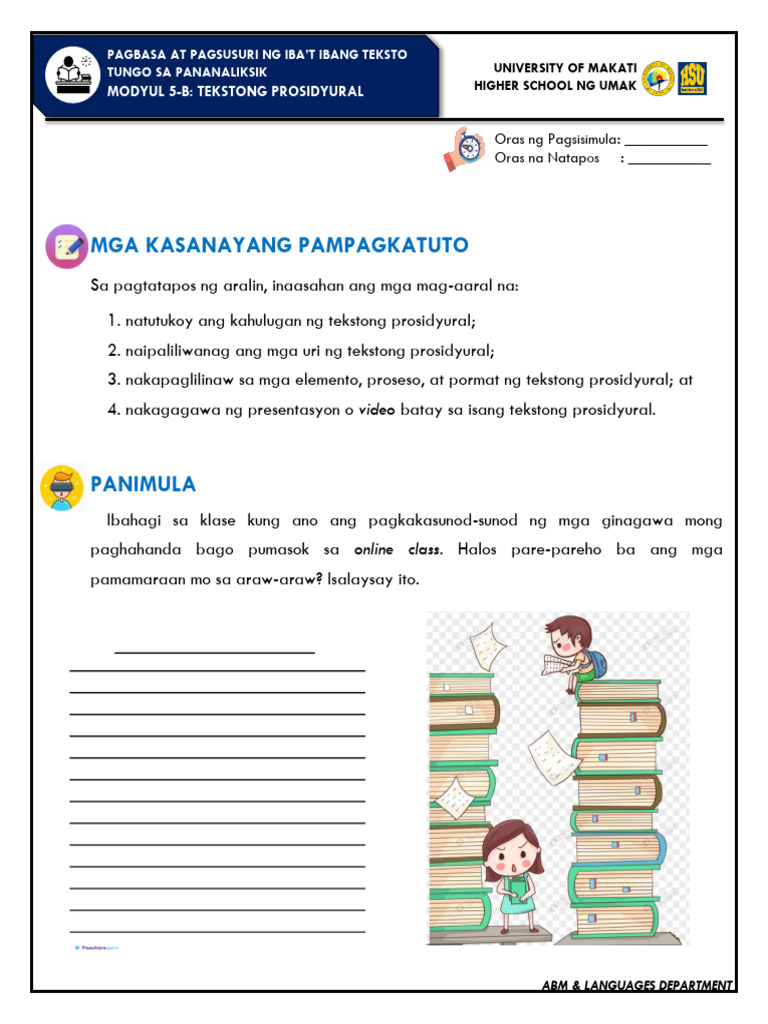Module 5 B Tekstong Prosidyural | PDF