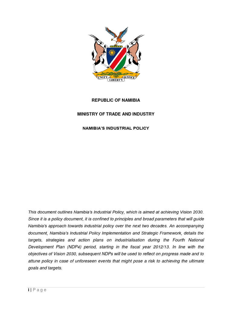 Namibia Industrial Policy | PDF | Fiscal Policy | Inflation