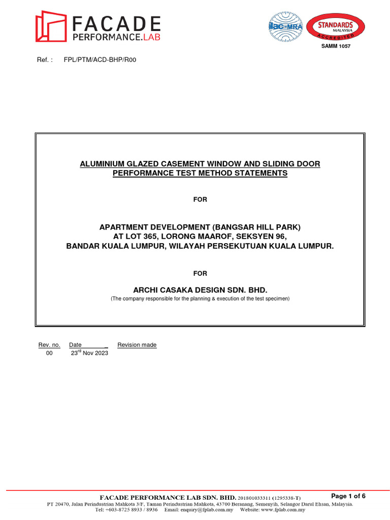 Test Method Statements - ACD - BHP R00 MS 20231123 | PDF | Pressure ...