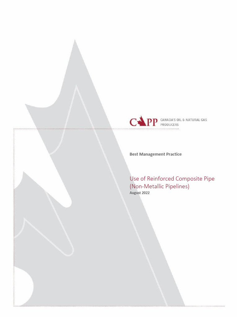 Use of Reinforced Composite Pipe Non Metallic Pipelines 410110 | PDF ...
