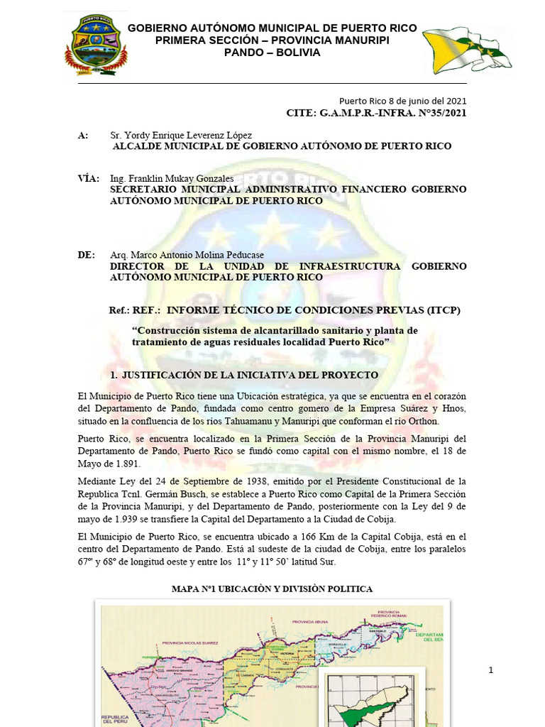 Informe Tecnico de Condiciones Previias (Itcp) Puerto Rico | PDF ...