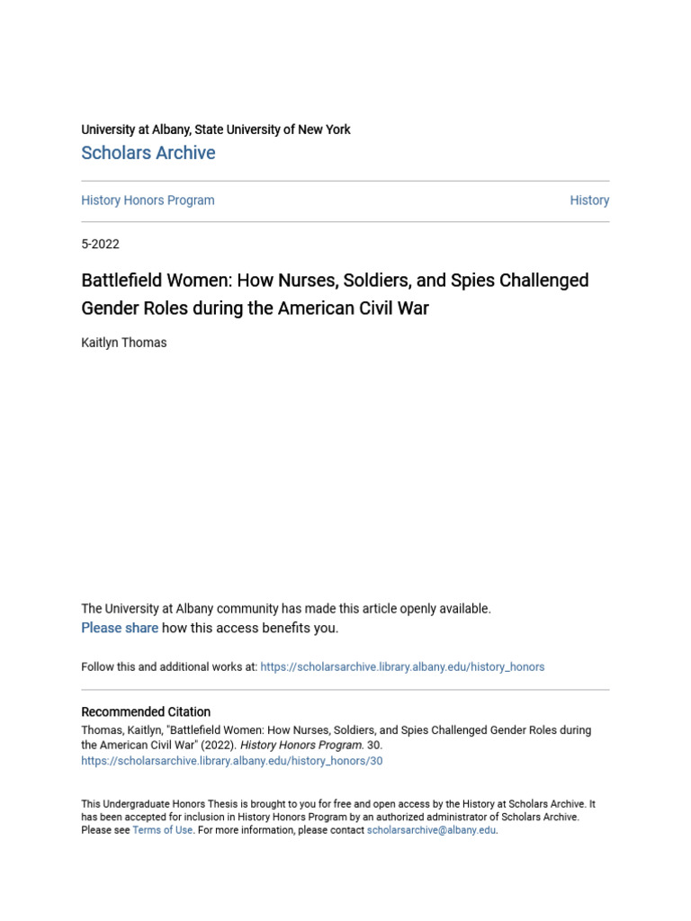 Battlefield Women - How Nurses Soldiers and Spies Challenged Gen | PDF ...