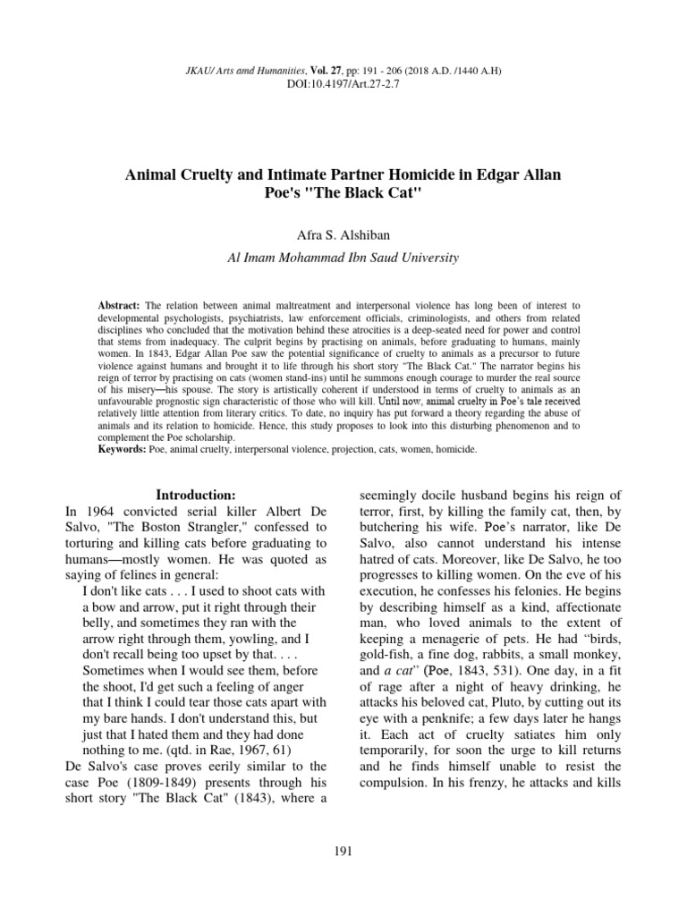 Animal Cruelty and Intimate Partner Homicide in Ed | PDF | Cruelty To Animals | Violence