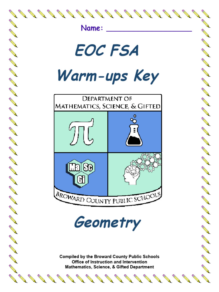 Geometry EOC FSA Warm-ups Guide | PDF | Elementary Mathematics | Euclid