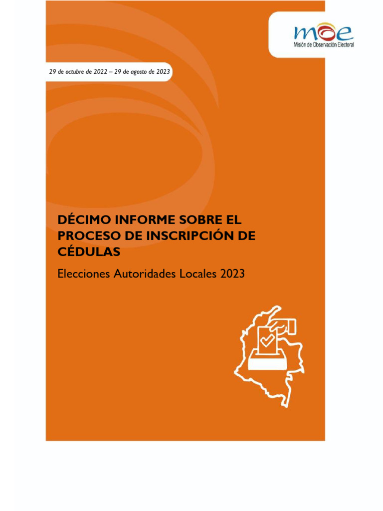 Decimo Informe de Incripcion de Cedulas Locales 2023 1 | PDF | Votación | Participación electoral