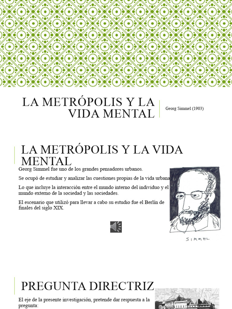 La Metr+ Polis y La Vida Mental | PDF | Estilo de vida