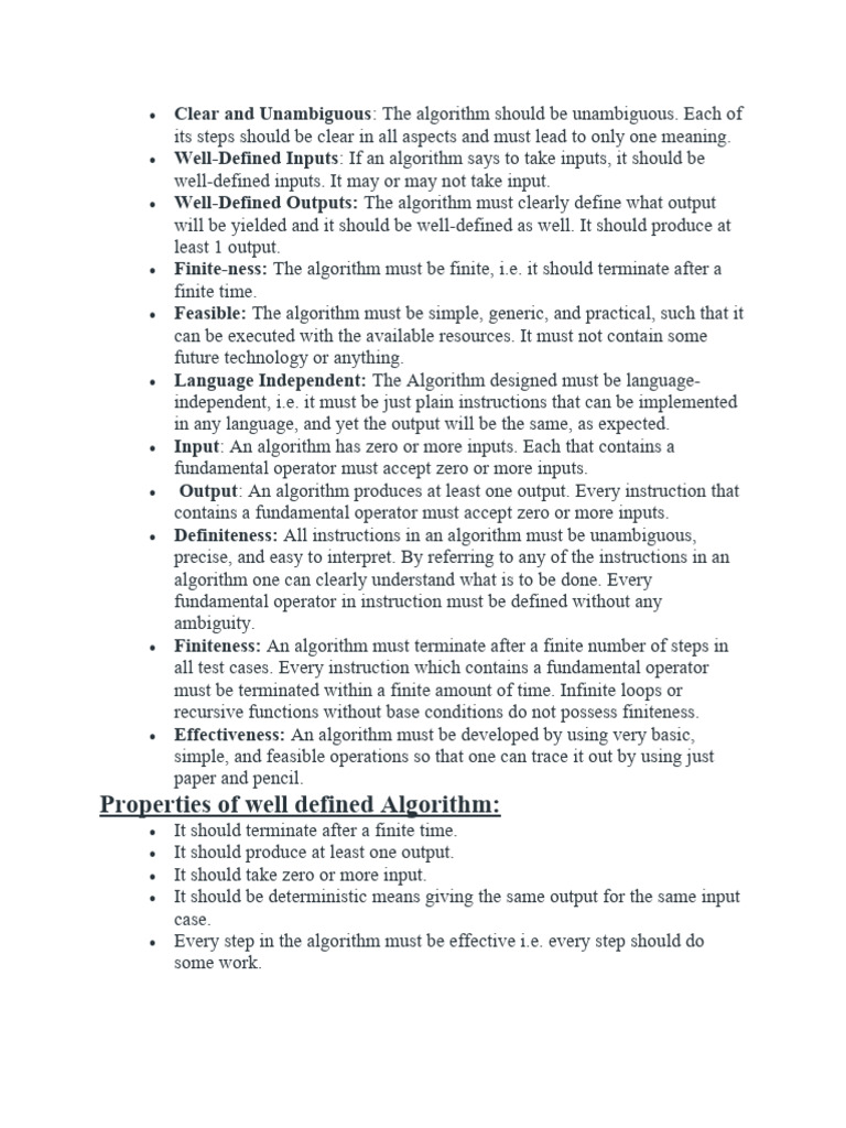 Characteristics of A Good Algorithm | PDF | Algorithms | Ambiguity