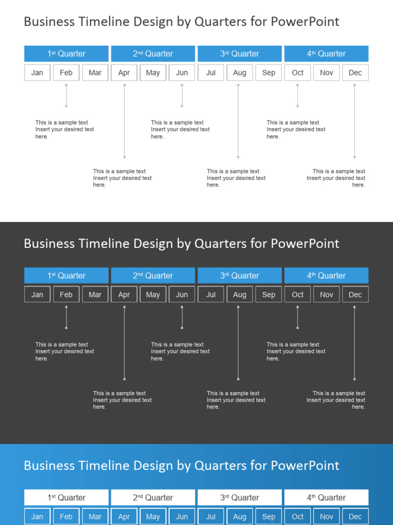 7861 01 Business Timeline Design by Quarters For Powerpoint 16x9 | PDF ...