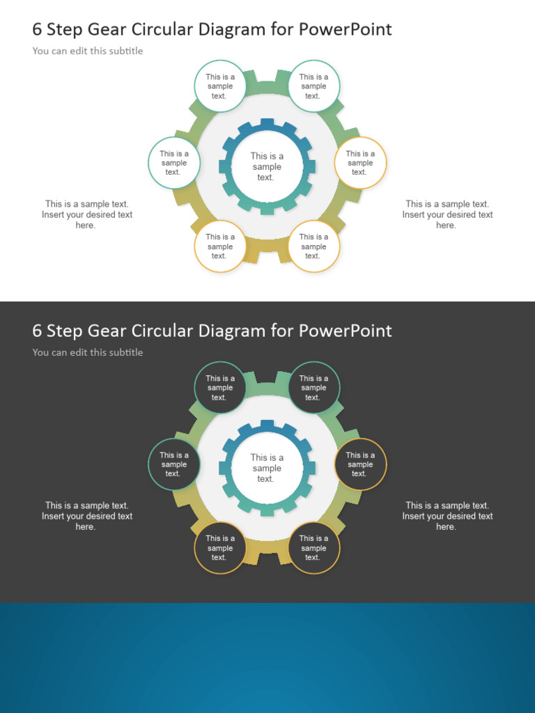 6-Step Gear Diagram for PowerPoint | PDF