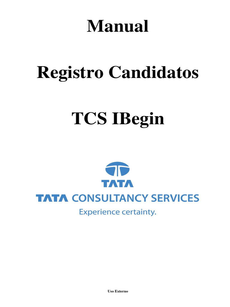 Manual Candidato TCS IBegin | PDF | Contraseña