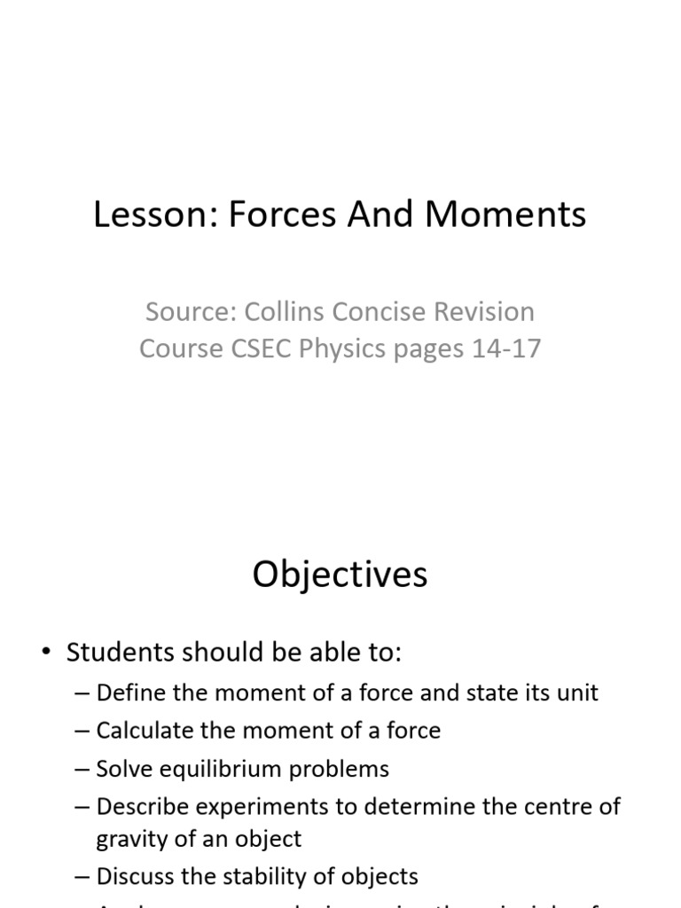 Lesson Forces and Moments | PDF