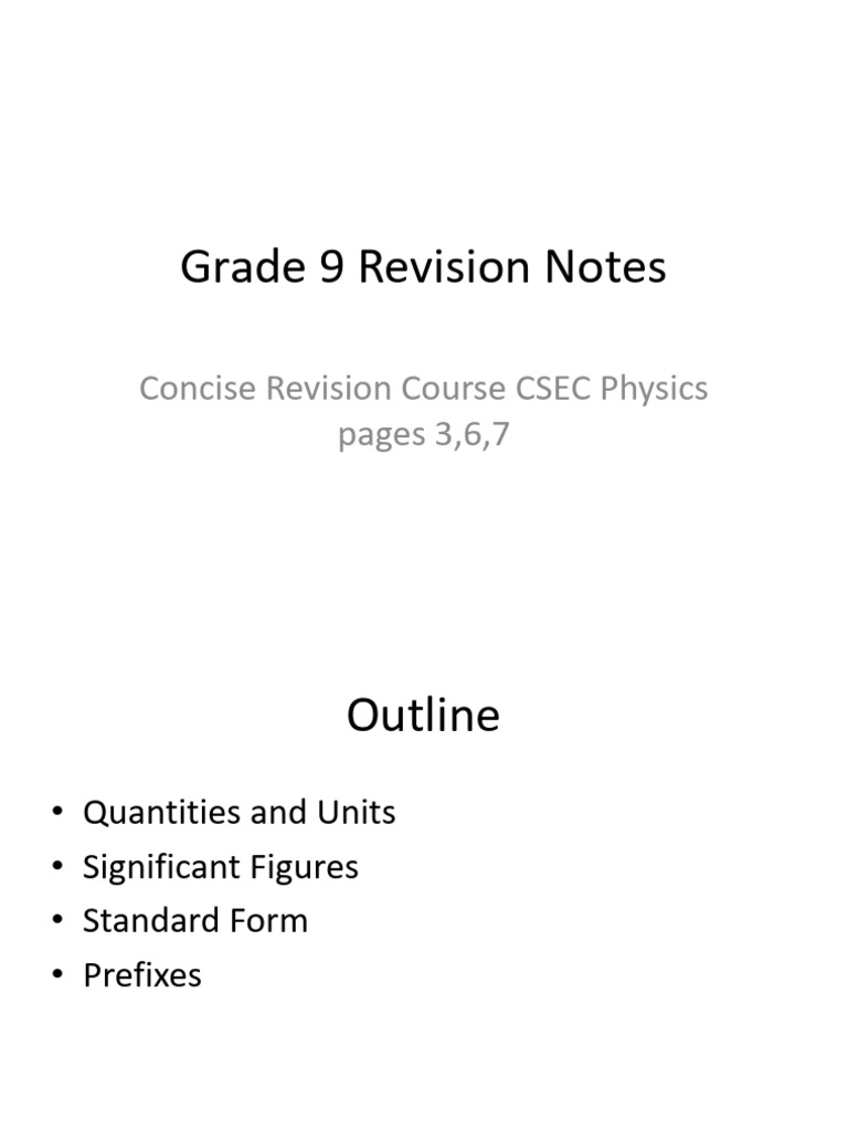 Grade 9 Revision Notes | PDF | Technology & Engineering